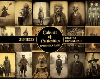 Cabinet of Curiosities Spooky Ephemera PRINTABLE Vintage Oddities ...