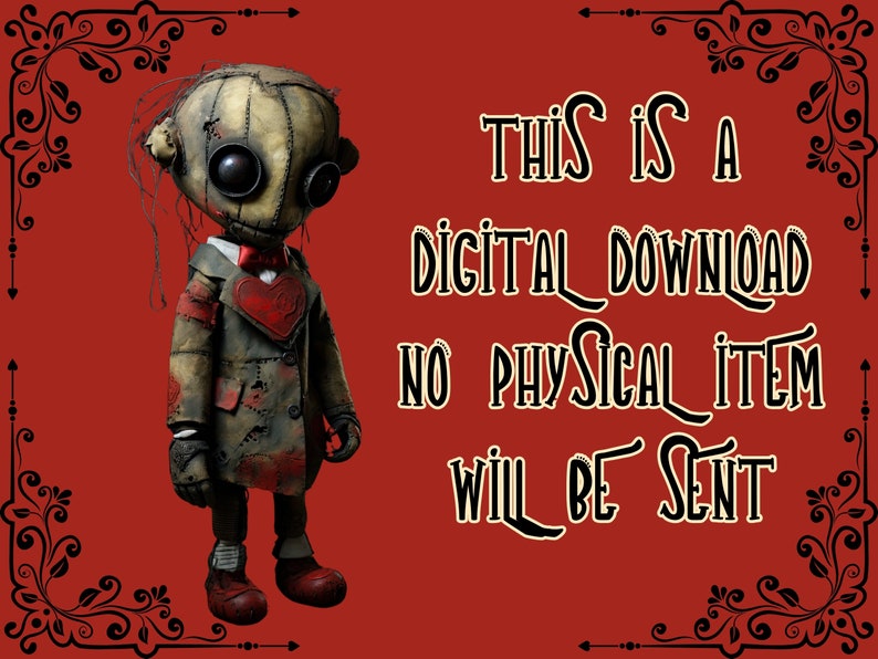 VALENTINE Creepy Haunted Dolls Ephemera Pack Creepy Junk Journal Pages ...