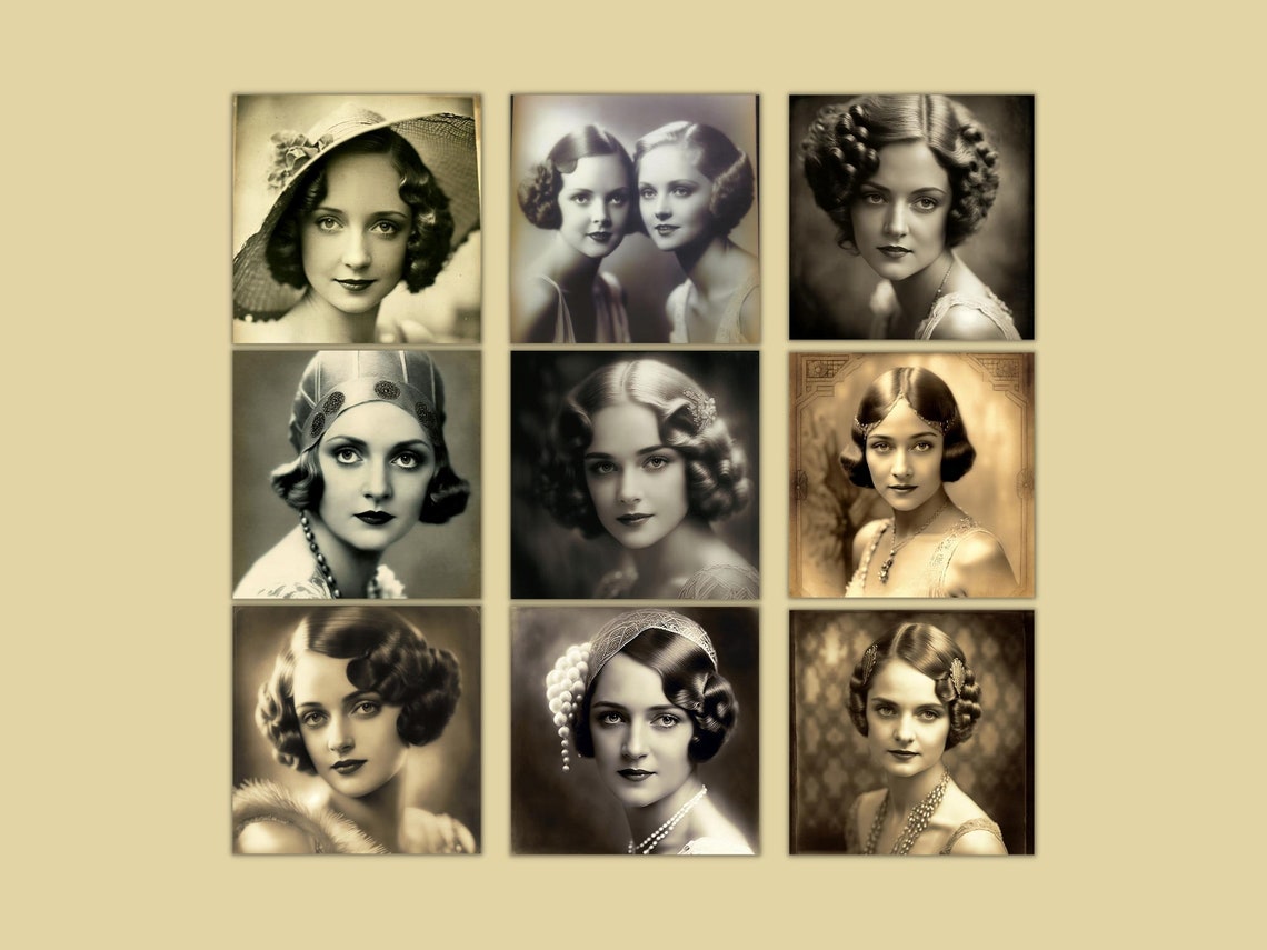 Art Deco Women Portrait Photo Set PRINTABLE 1920s Vintage Women Photos ...