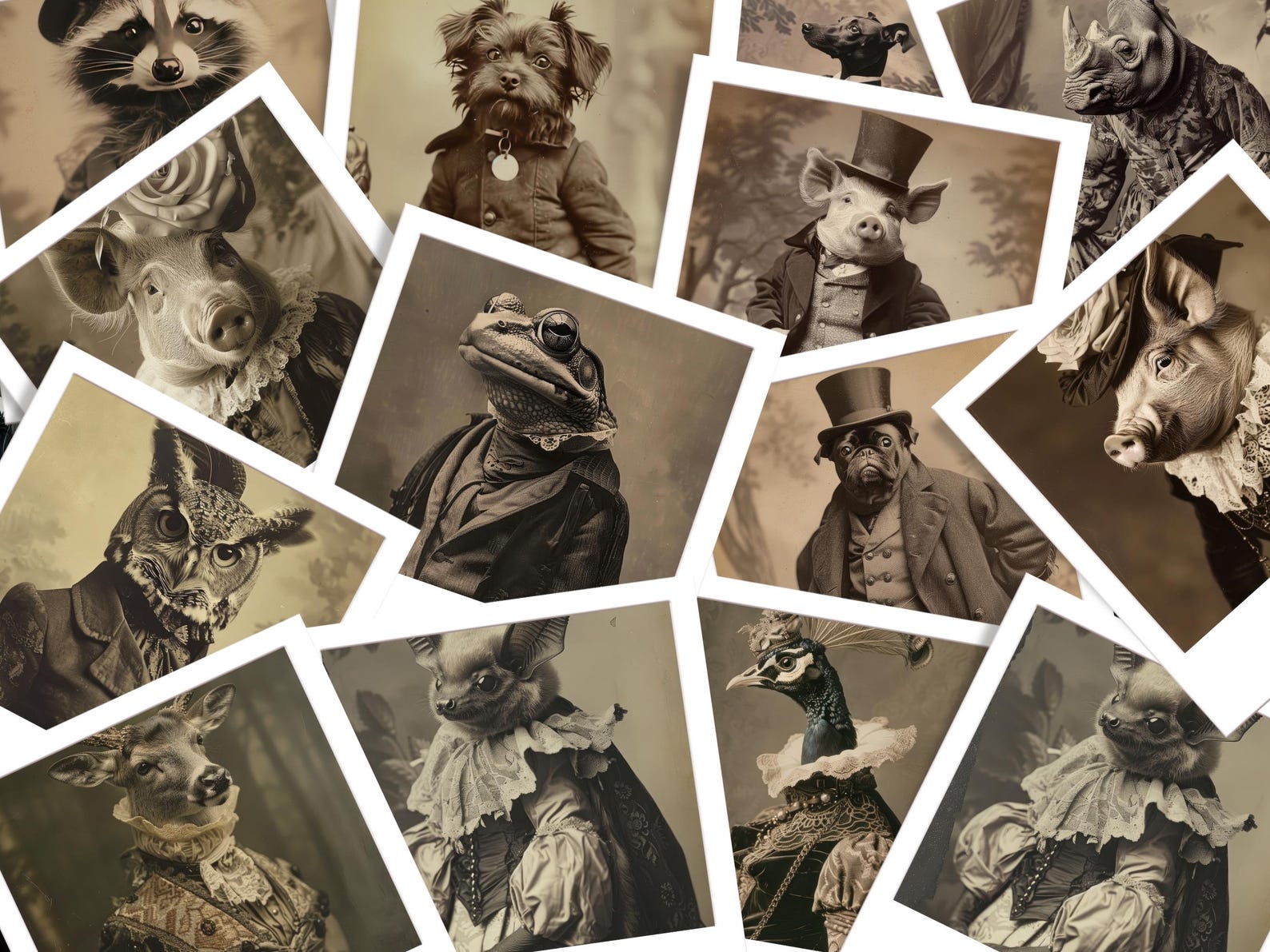 Victorian Animals Photo Pack PRINTABLE Vintage Junk Journal Ephemera ...