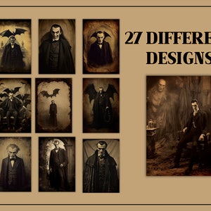 Victorian Vampires Vintage Photo Pack Creepy Ephemera PRINTABLE DIGITAL ...