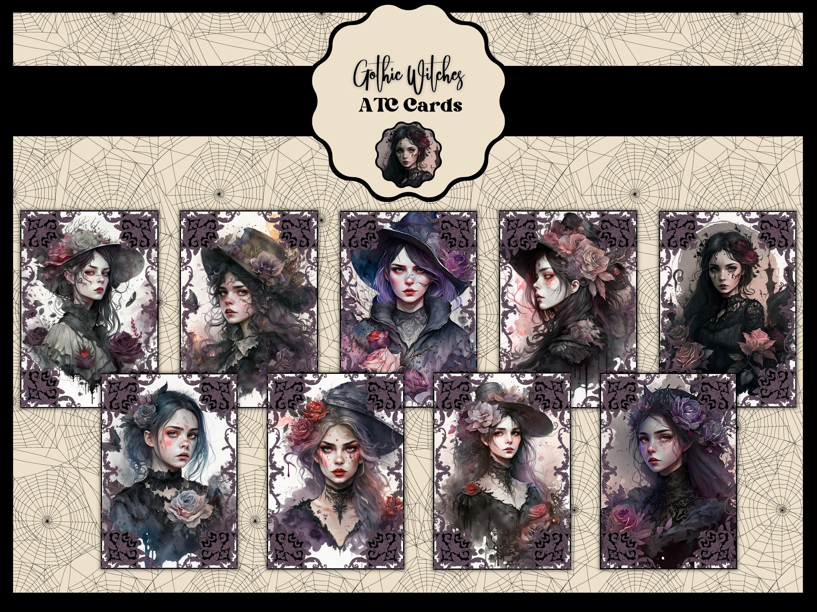 Gothic Witches Artist Trading Cards DIGITAL Gothic Ephemera - Etsy