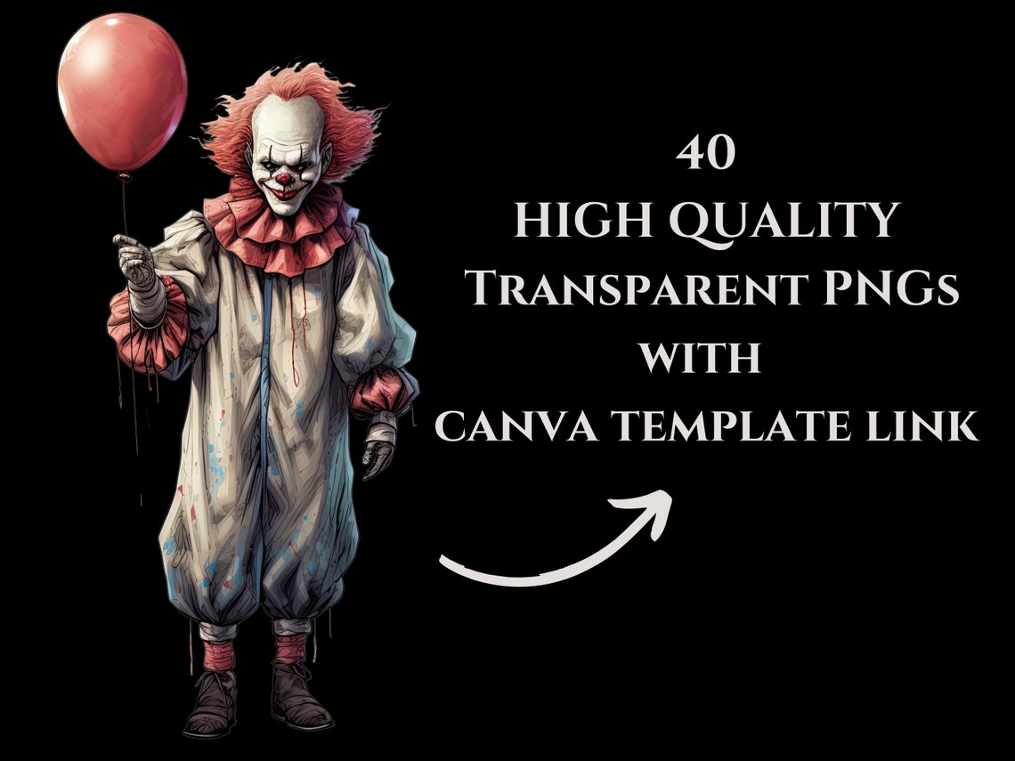 Creepy Killer Clowns PNG Clipart Bundle Clown Images Eerie PNG ...
