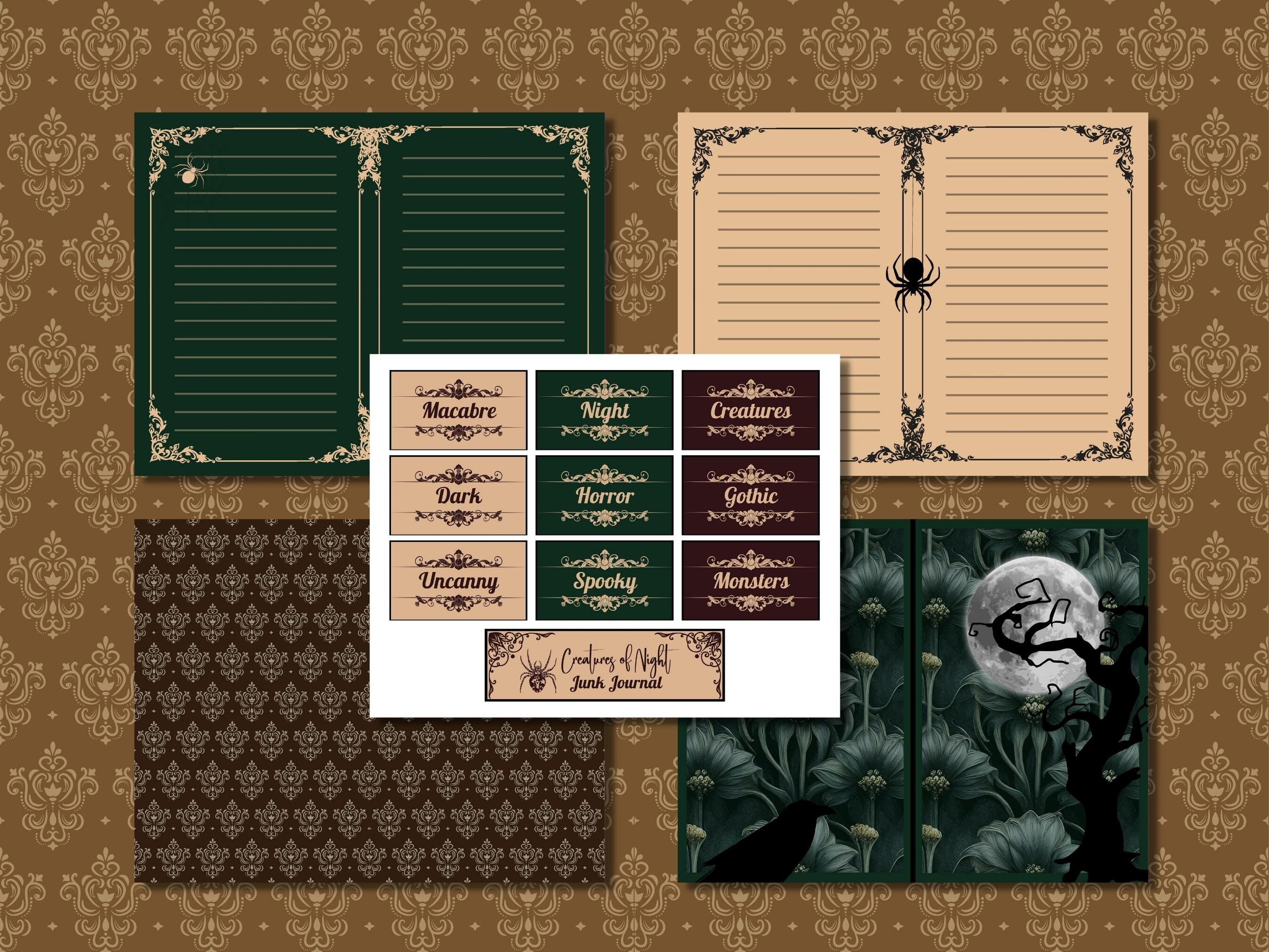 Creatures of Night Horror Junk Journal Pages DIGITAL Creepy - Etsy