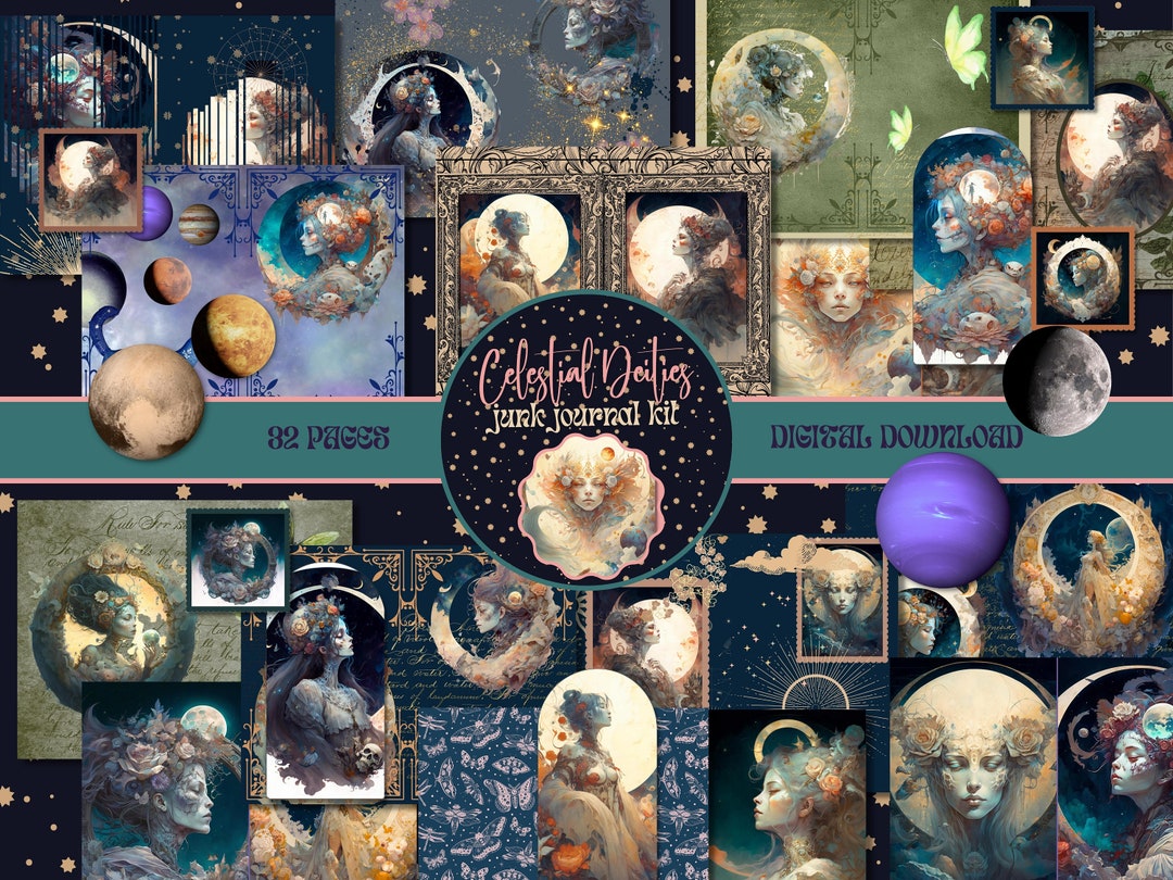 Celestial Deities Junk Journal Kit Fantasy Ephemera Pack DIGITAL ...