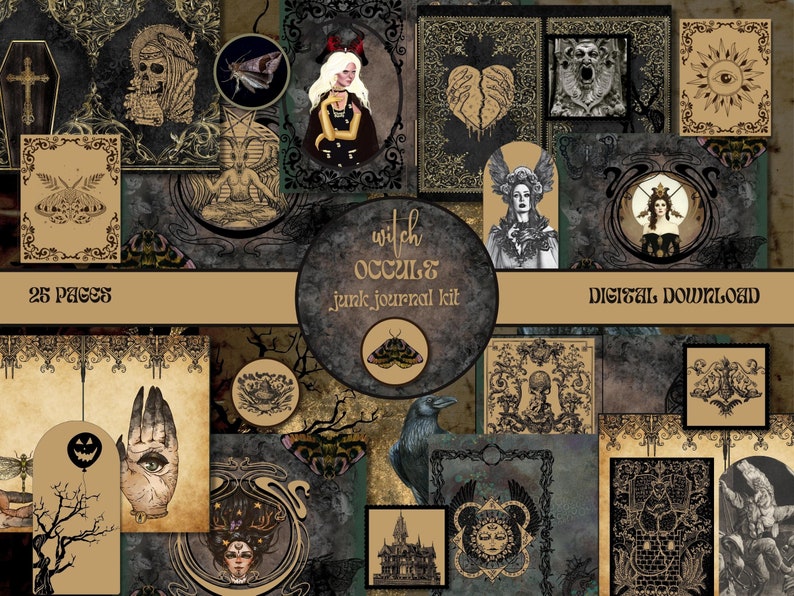 Occult Junk Journal Kit PRINTABLE Witch Ephemera Pack - Etsy