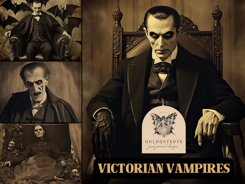 Victorian Vampires Vintage Photo Pack Creepy Ephemera PRINTABLE DIGITAL ...