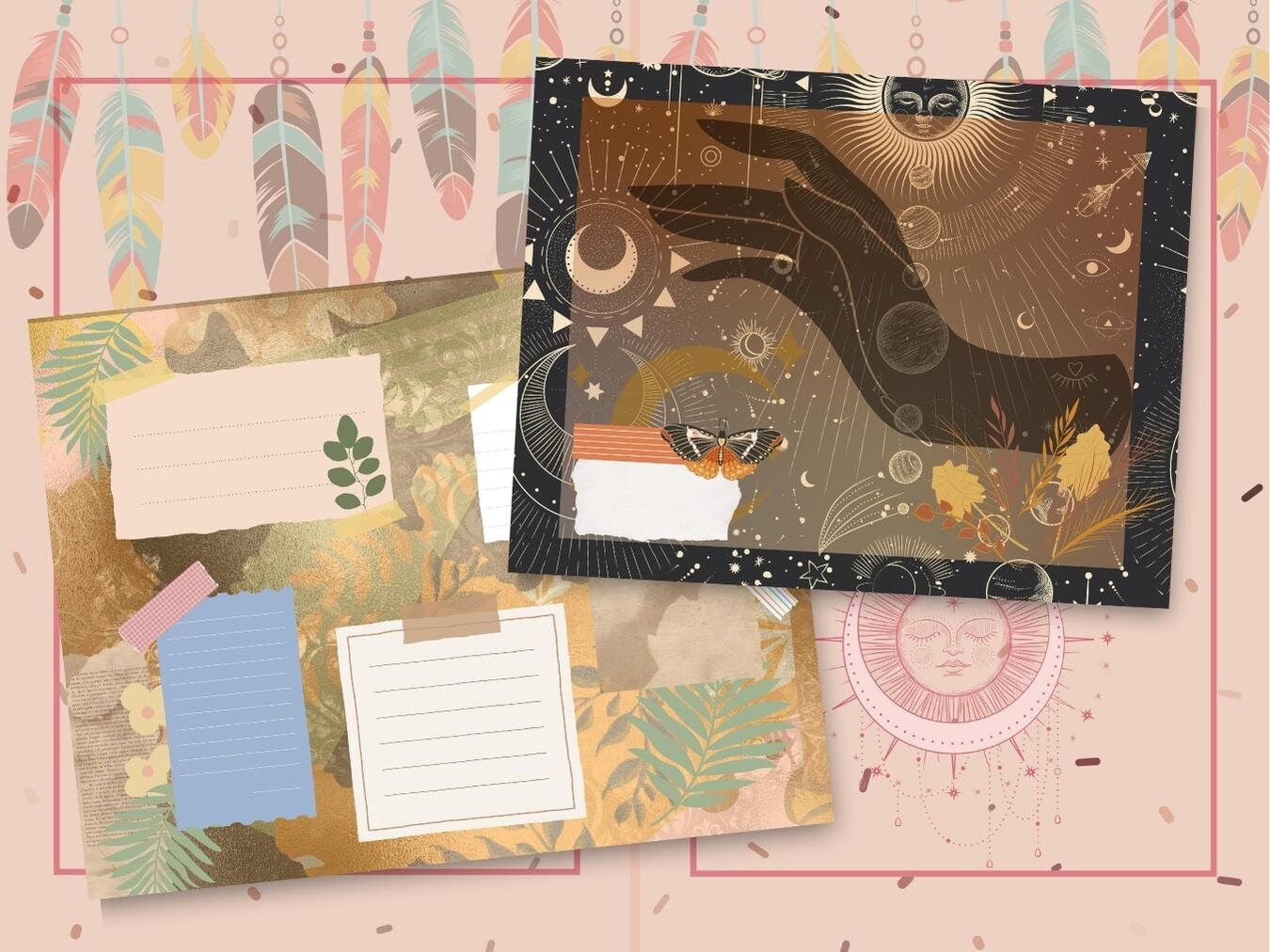 BOHO Junk Journal Kit Boho Ephemera Pack BOHO Collage Sheets Scrapbook ...