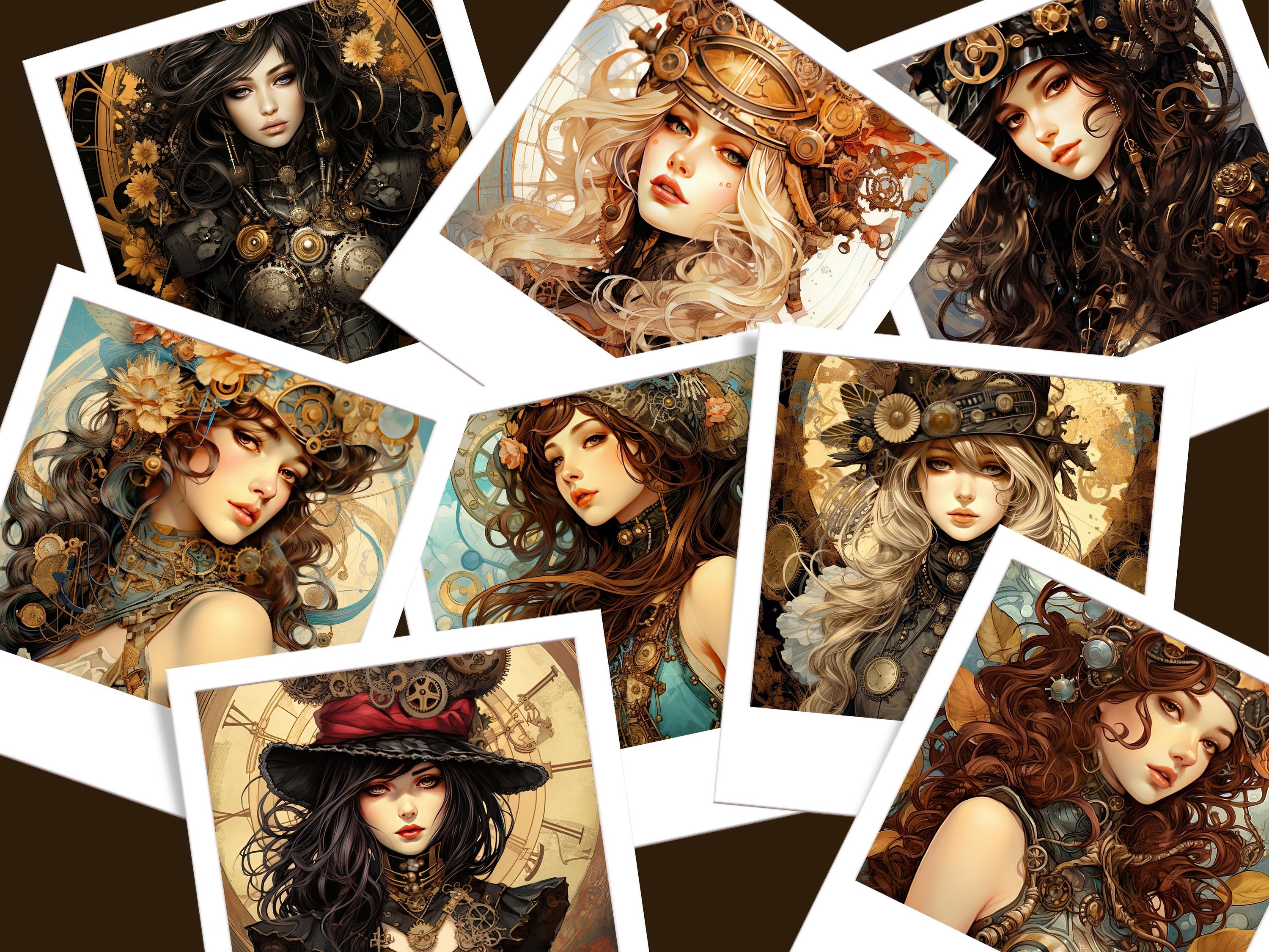 Steampunk Girls Junk Journal Pages DIGITAL Steampunk Lady - Etsy