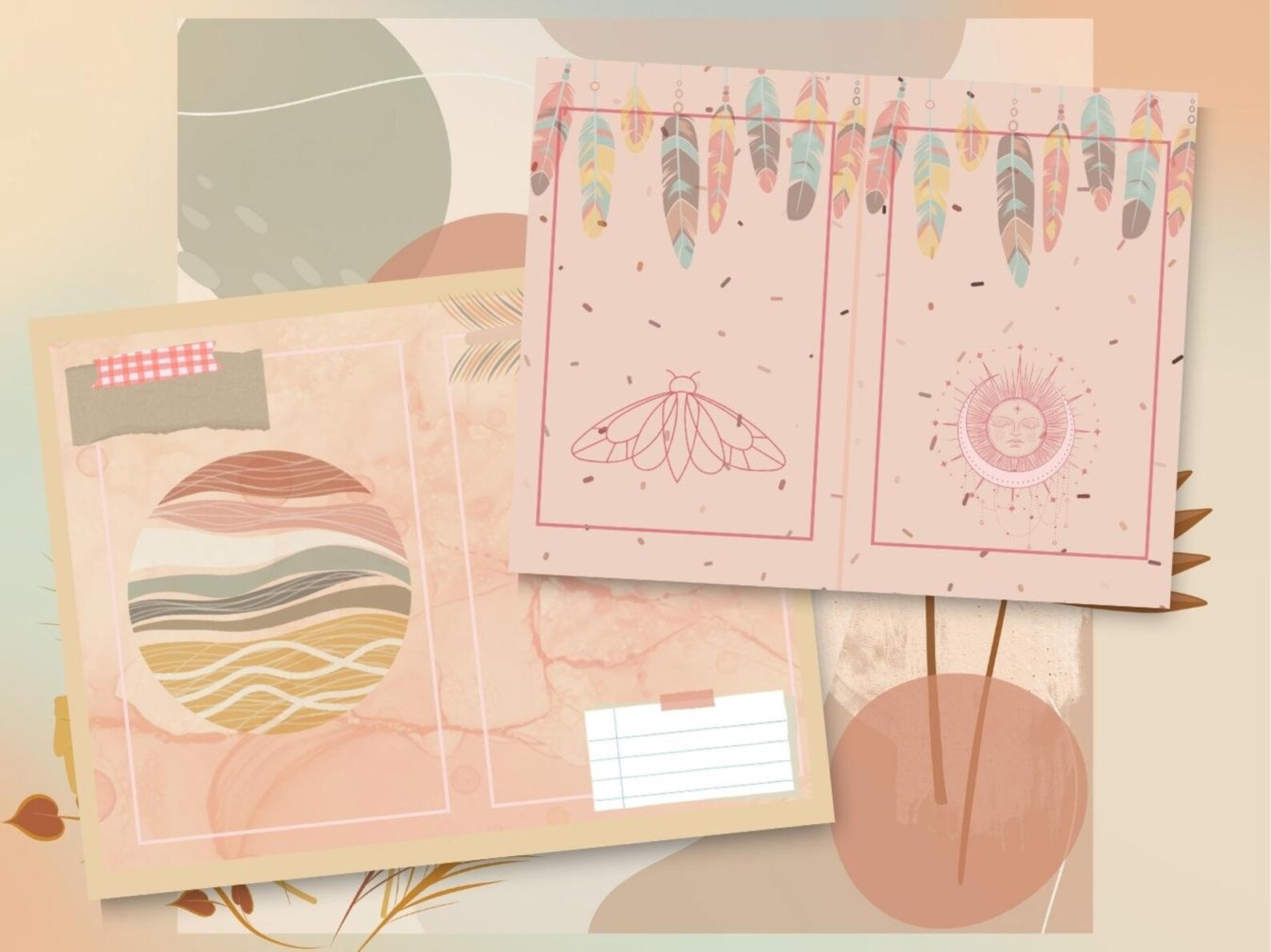 BOHO Junk Journal Kit Boho Ephemera Pack BOHO Collage Sheets Scrapbook ...