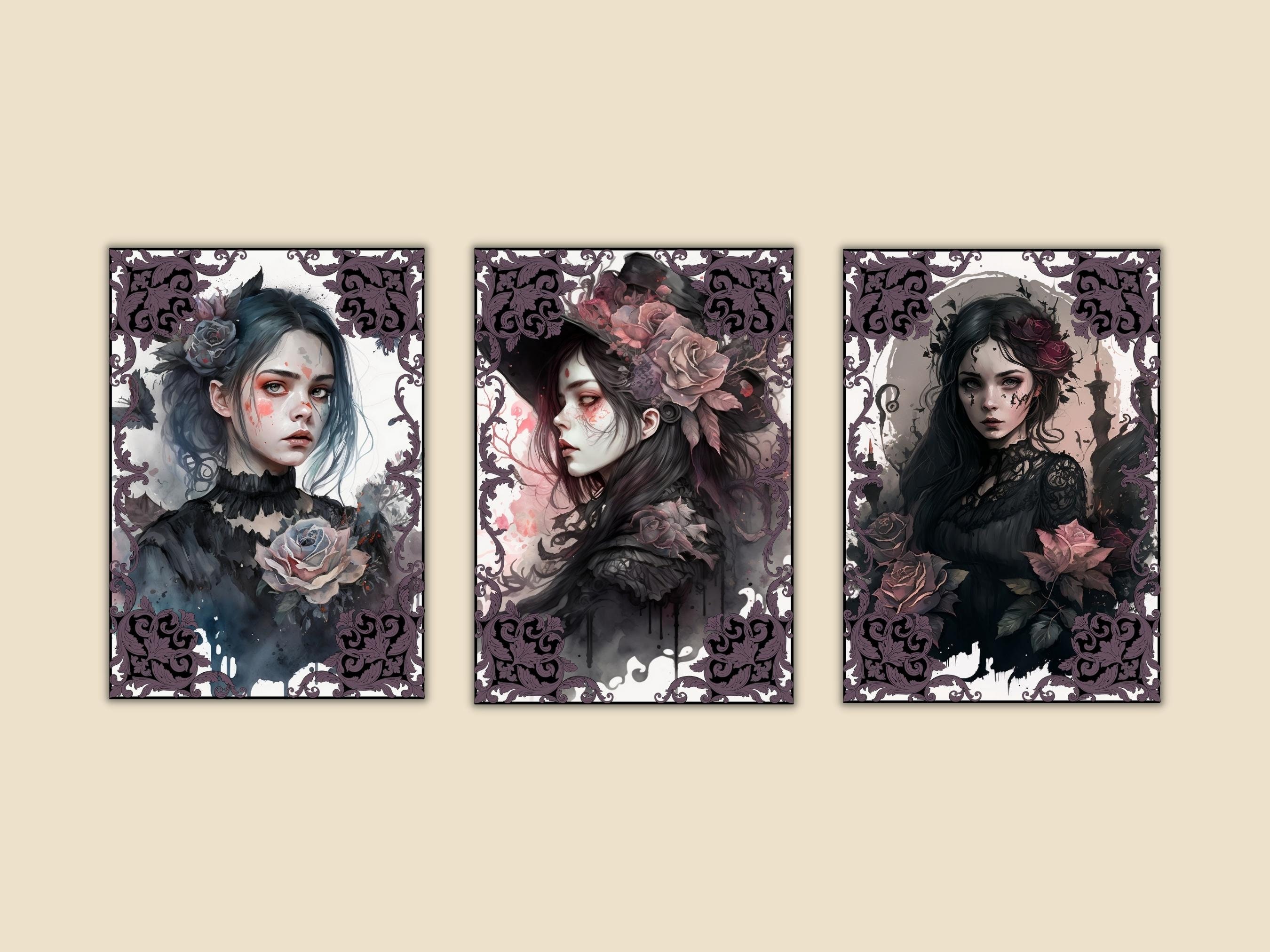 Gothic Witches Artist Trading Cards DIGITAL Gothic Ephemera - Etsy