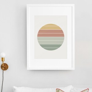 Retro Abstract Sun Digital Art Print, Printable Retro Wall Art, Digital ...