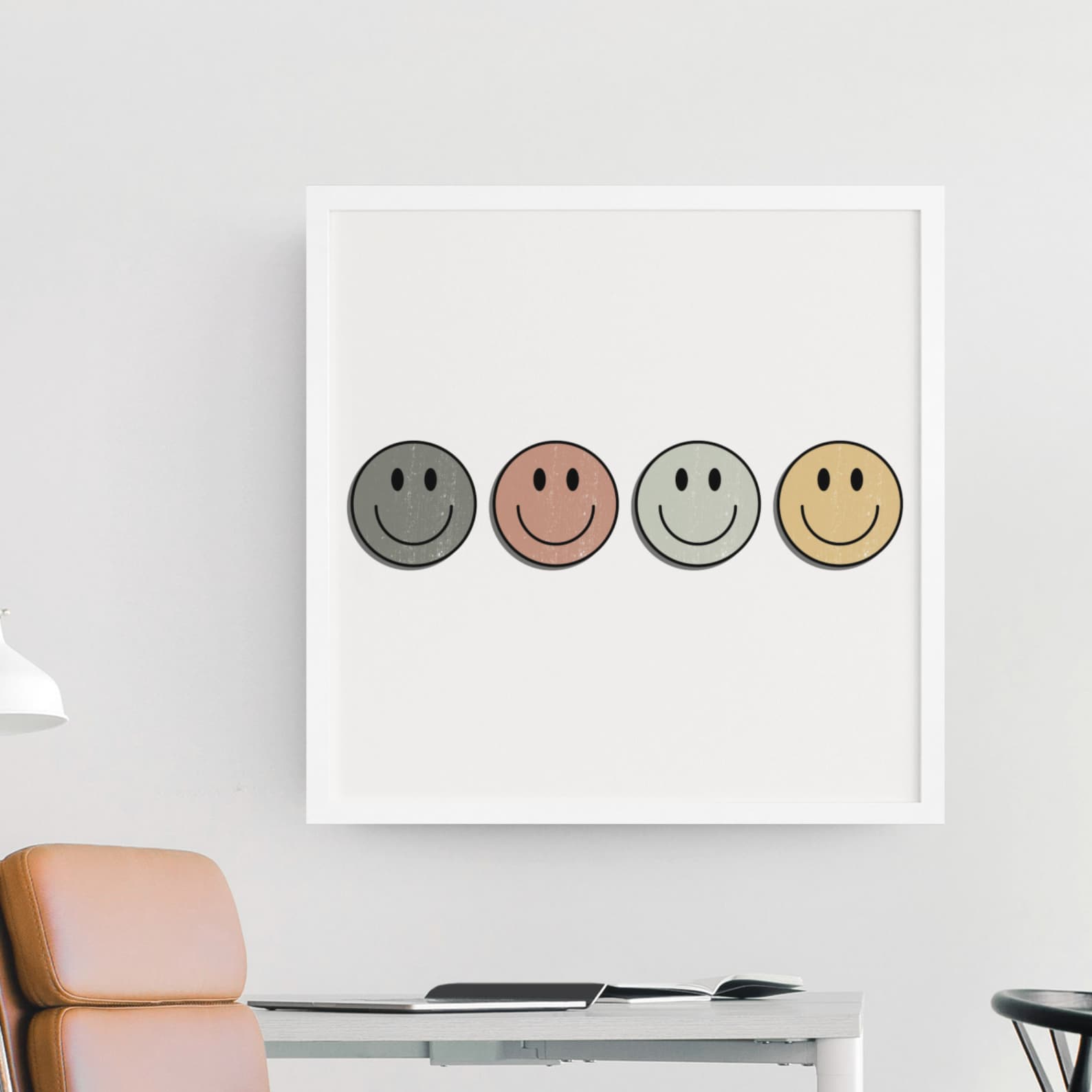 Retro Smiley Face Digital Art Print, Printable 70s Wall Art, Smiley ...