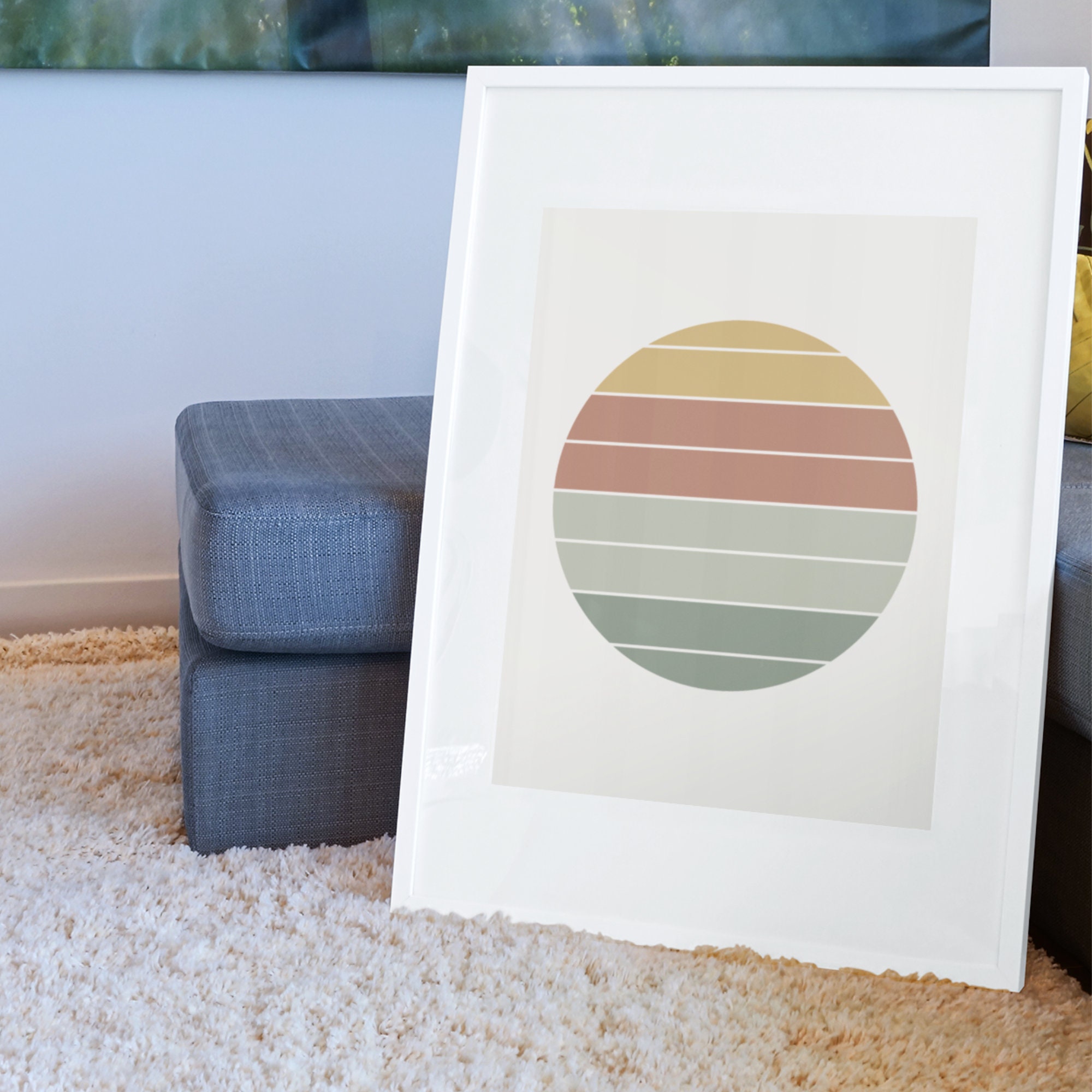 Retro Abstract Sun Digital Art Print, Printable Retro Wall Art, Digital ...