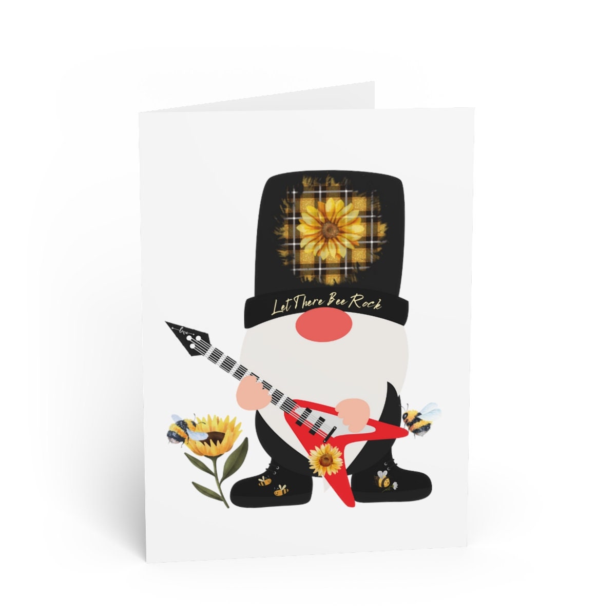 Let There Bee Rock Digital Download Rocker Gnome Bee Clipart Sunflower ...