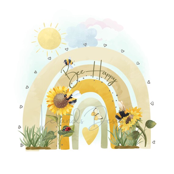 Bee Happy Digital Art Download Happiness PNG Ladybug | Etsy