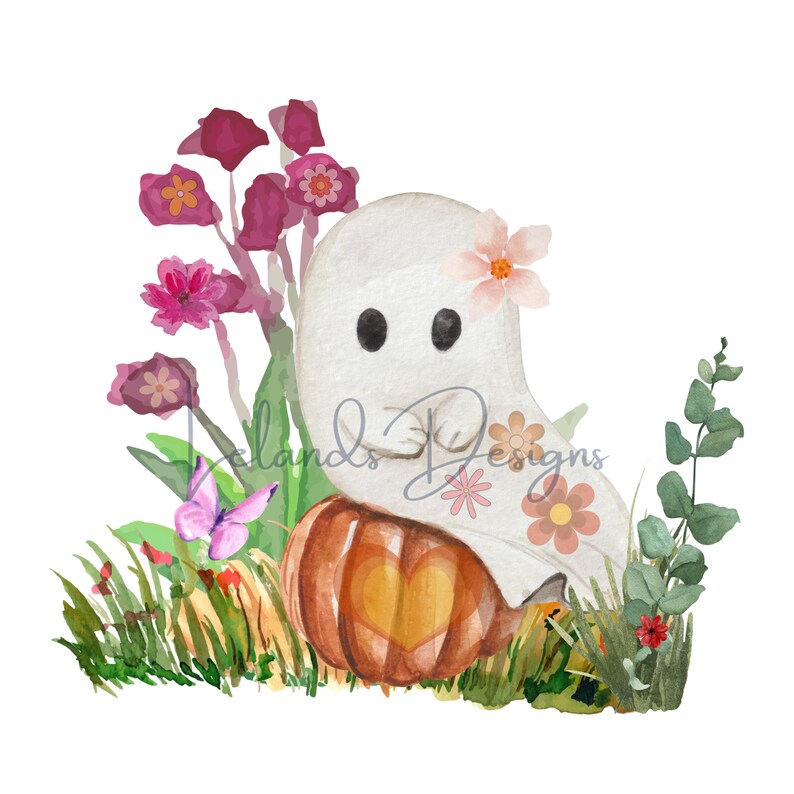 Hippie Ghost Digital PNG Download Ghost Clipart Fall Art - Etsy