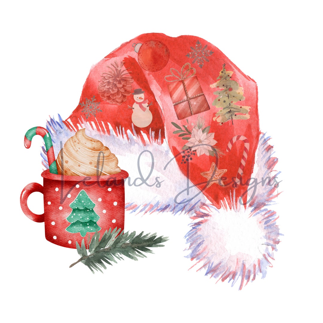 Vintage Christmas Santa Hat Digital Image Download | Retro Holiday ...