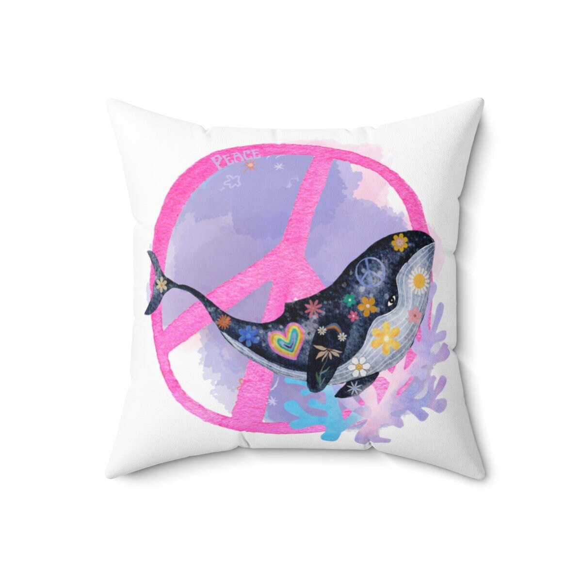 Peace Sign Hippie Whale Digital Download Whale Art PNG Sea - Etsy