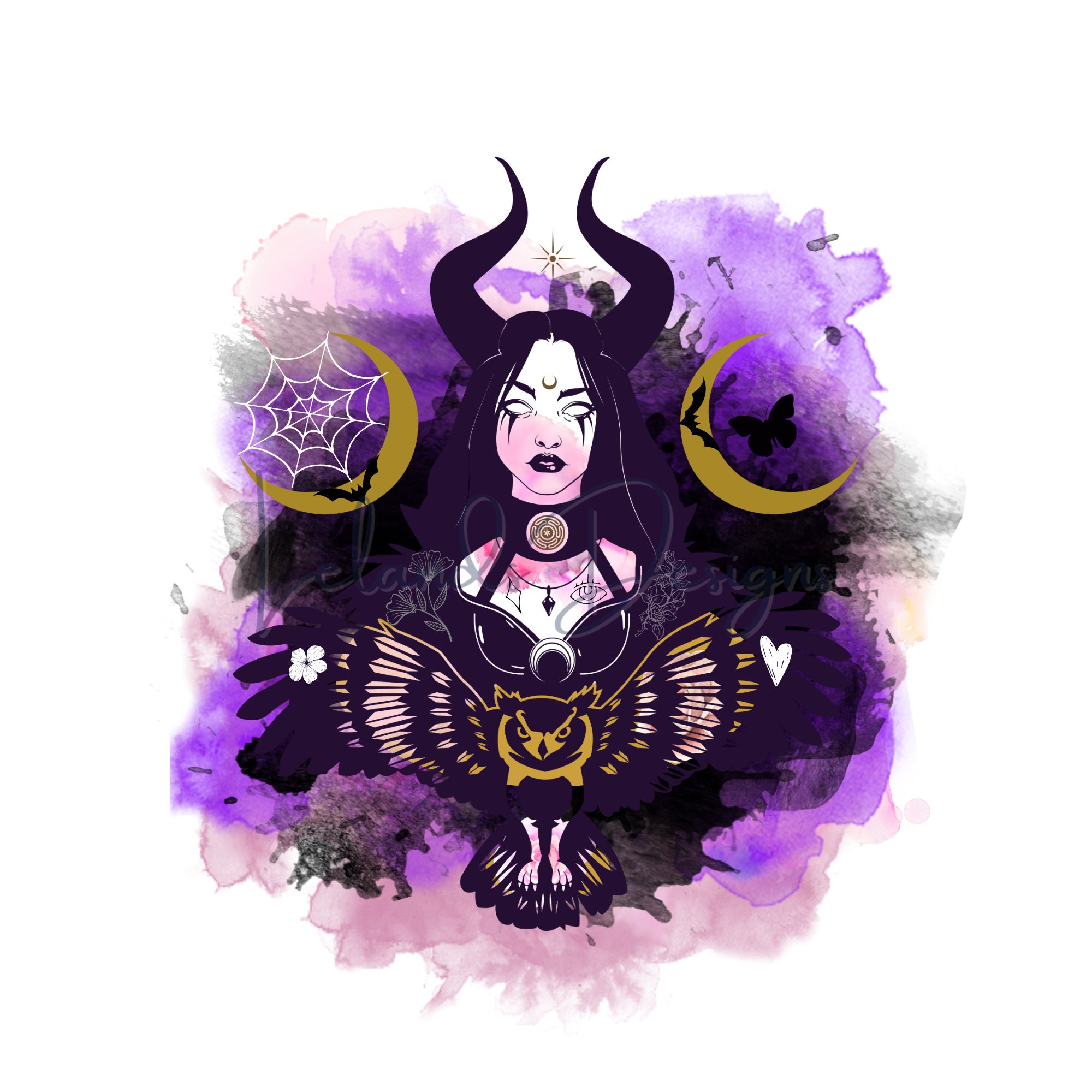 Dark Moon Goddess PNG Gothic Moon Art Fantasy Goth Clipart Moon Goddess ...