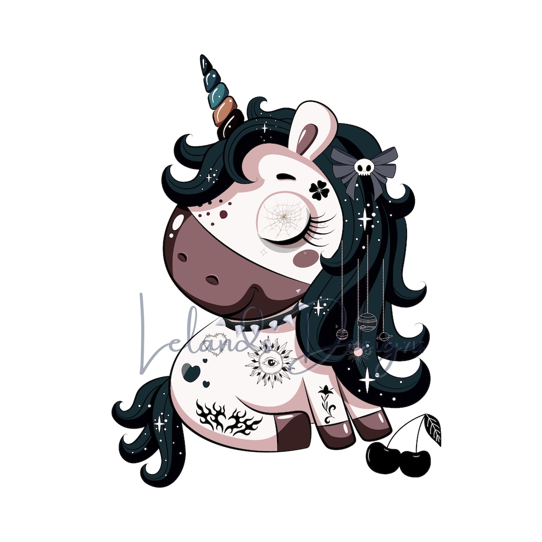 Bad Uni PNG Digital Download | Gothic Art | Goth Unicorn Clipart | Dark Unicorn | Cute Unicorn ...