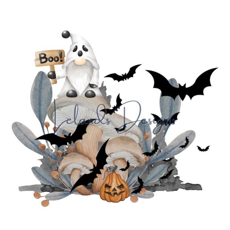Boo Gnome Halloween Digital Download Mushroom Garden Gnome PNG ...