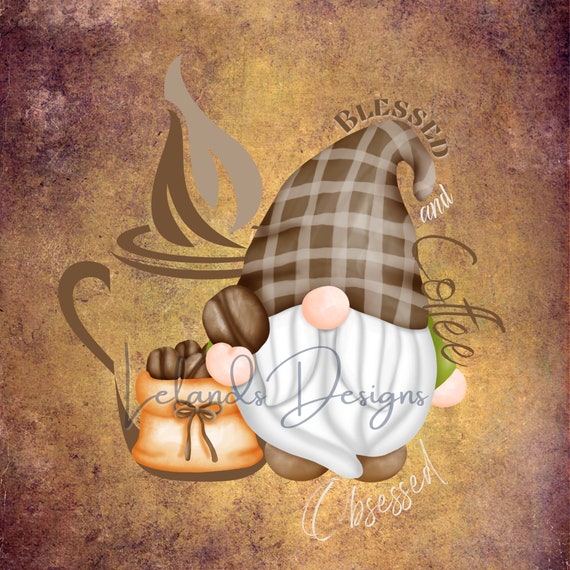 Coffee Obsessed Gnome PNG Watercolor Java Gnome PNG Gnome - Etsy