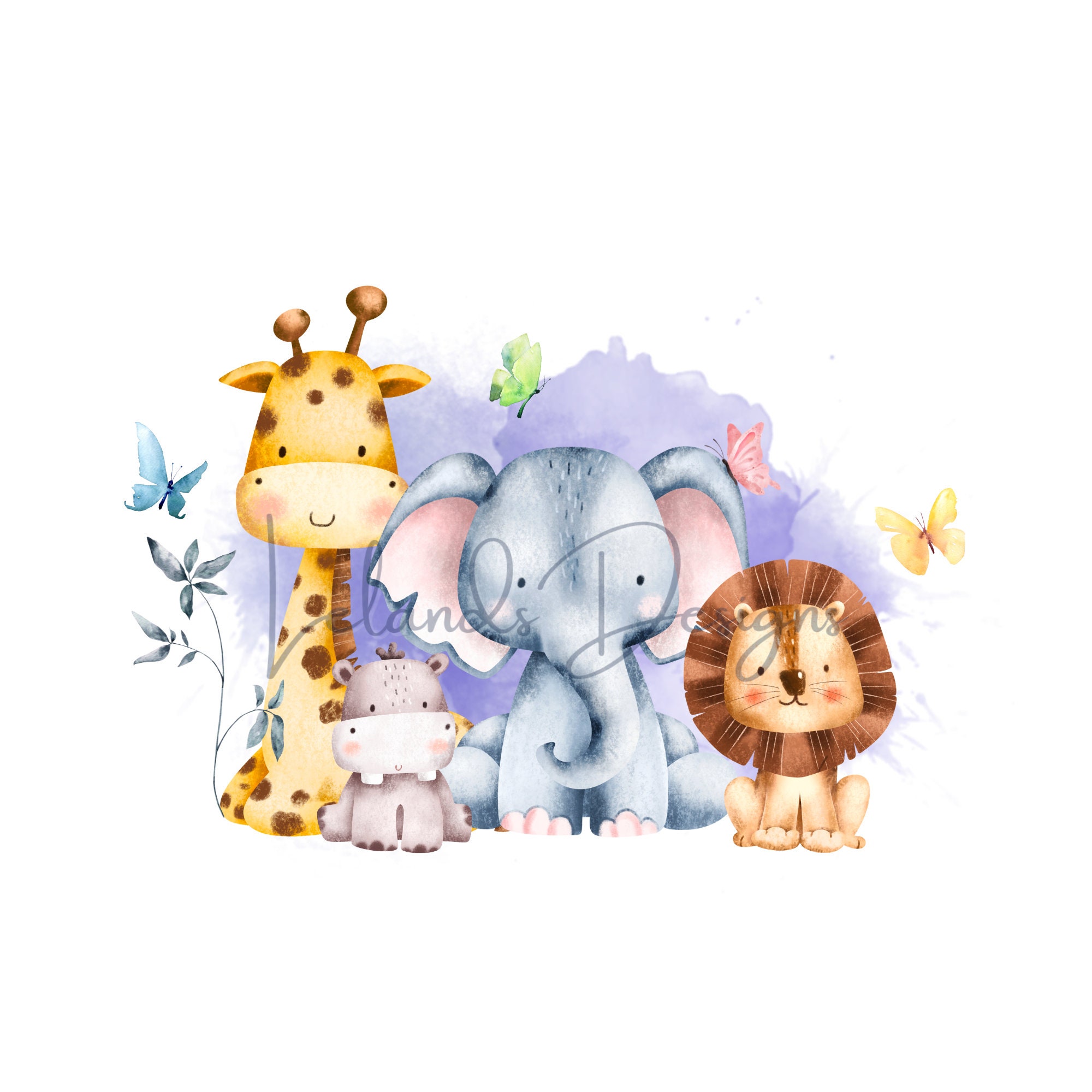 Safari Babes Digital Download Cute Zoo Animals PNG Children's Clipart ...