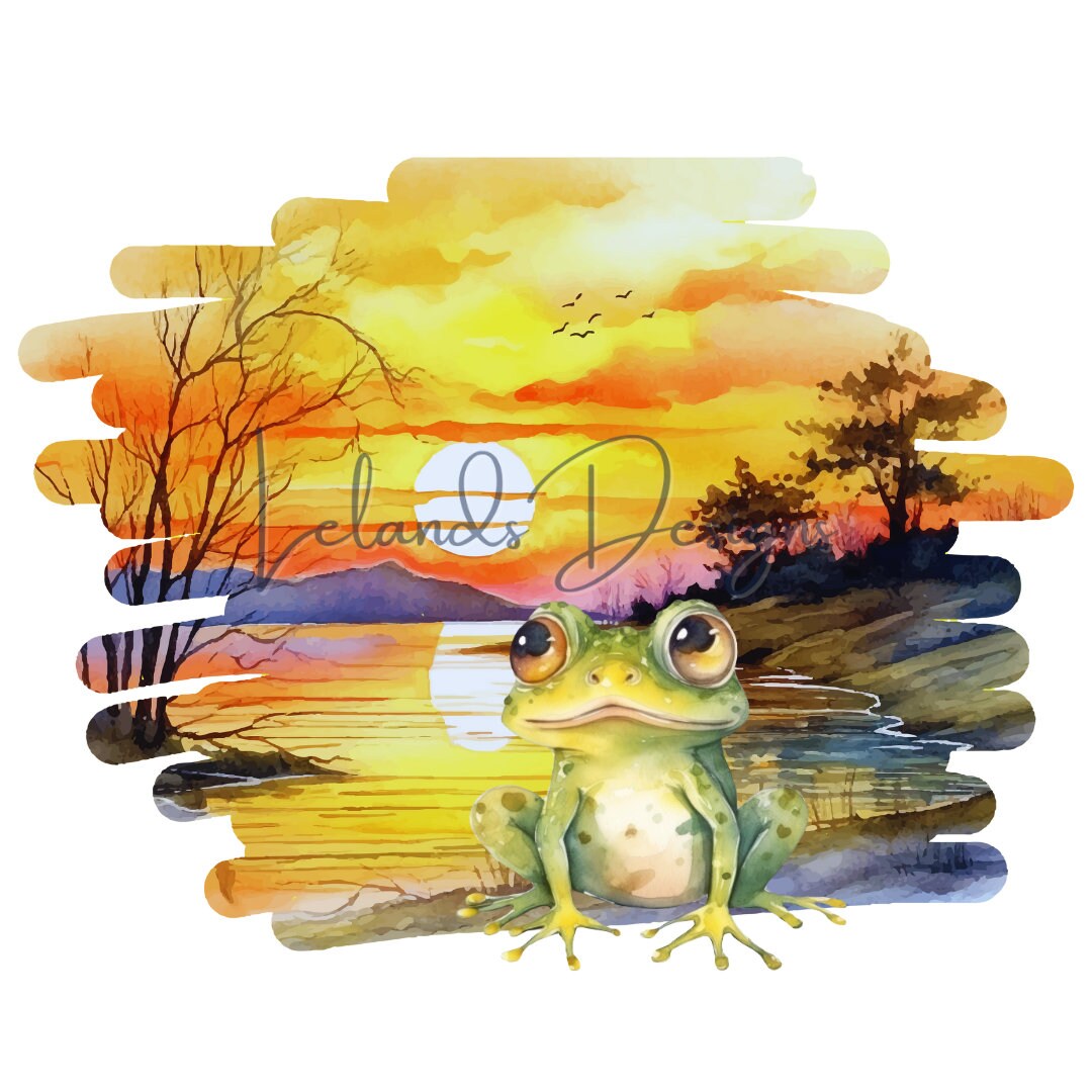 Sunset Frog Digital Art Download | Frog PNG | Nature Clipart ...