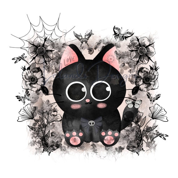 Lil Goth Kitty PNG Gothic Cat Art Halloween Goth Clipart - Etsy
