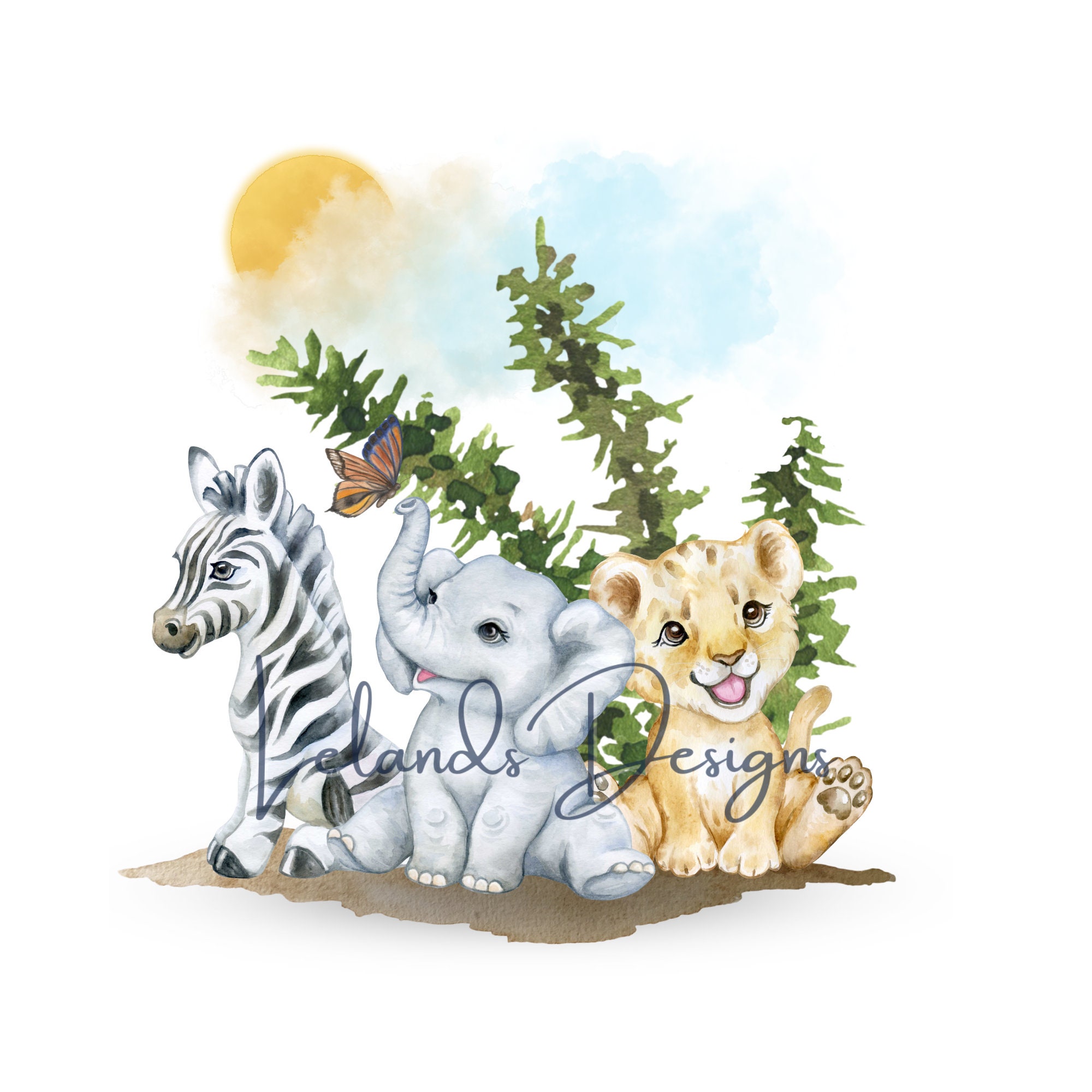 Safari Play Digital Download Cute Zoo Animals PNG Children's Clipart ...