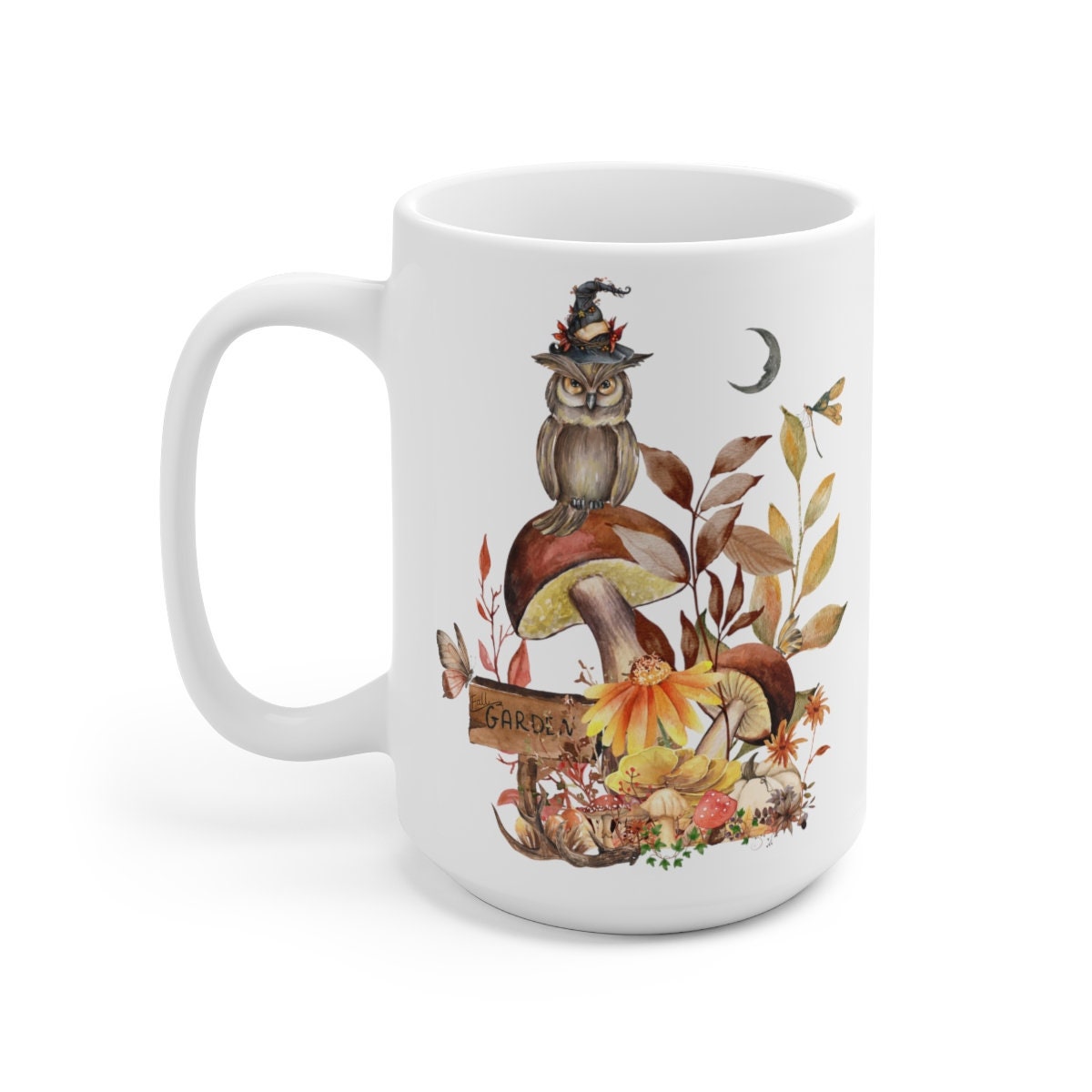 Fall Mushroom Garden Owl PNG Digital Download Wizard Owl Halloween ...