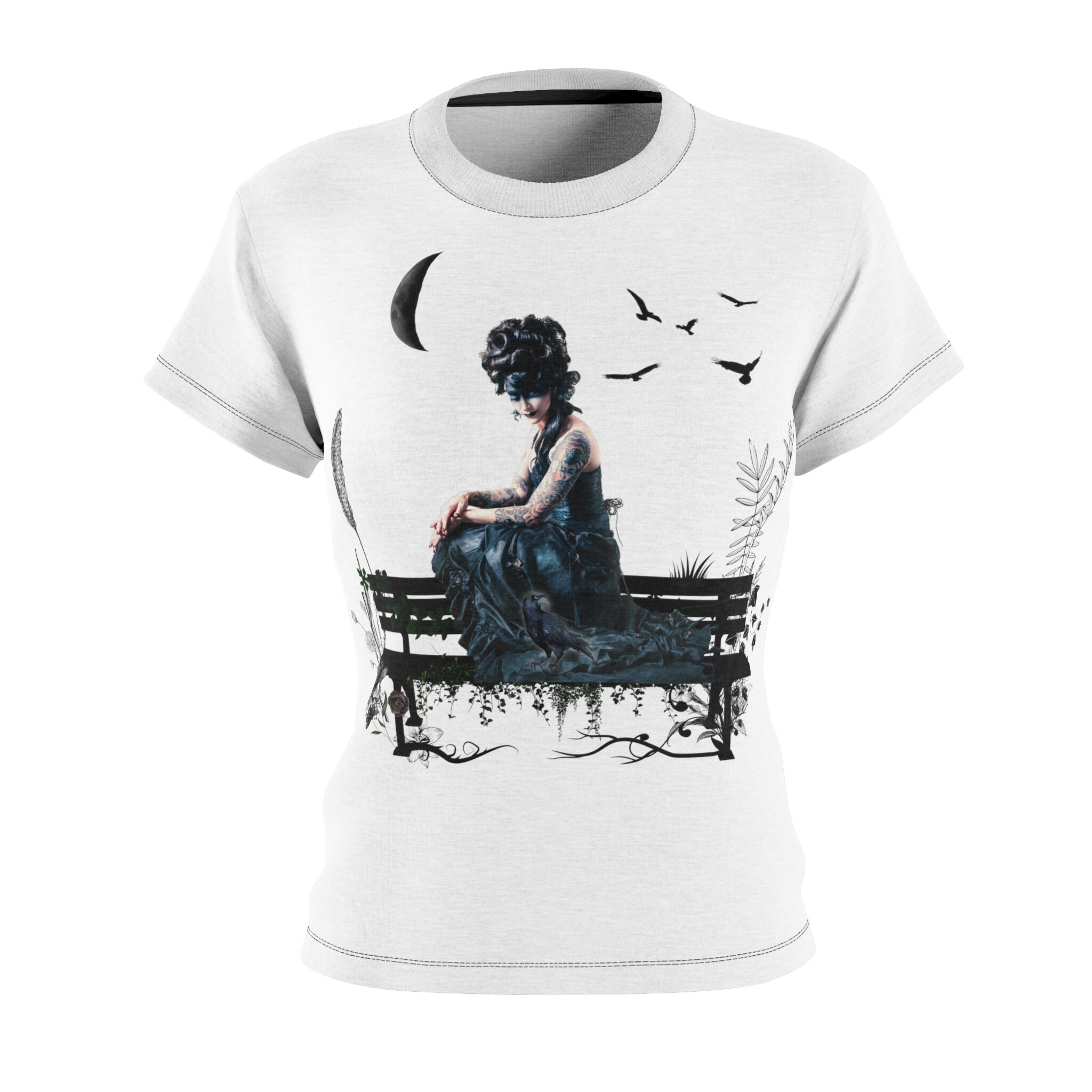 Gothic Spring PNG Gothic Art Goth on Park Bench Clipart Black Raven ...