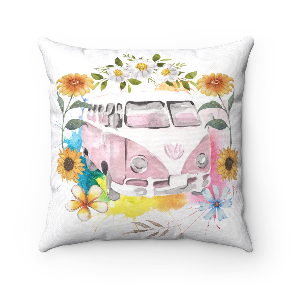 Hippie Bus PNG | Watercolor Groovy Van PNG | Floral Hippie Clipart ...