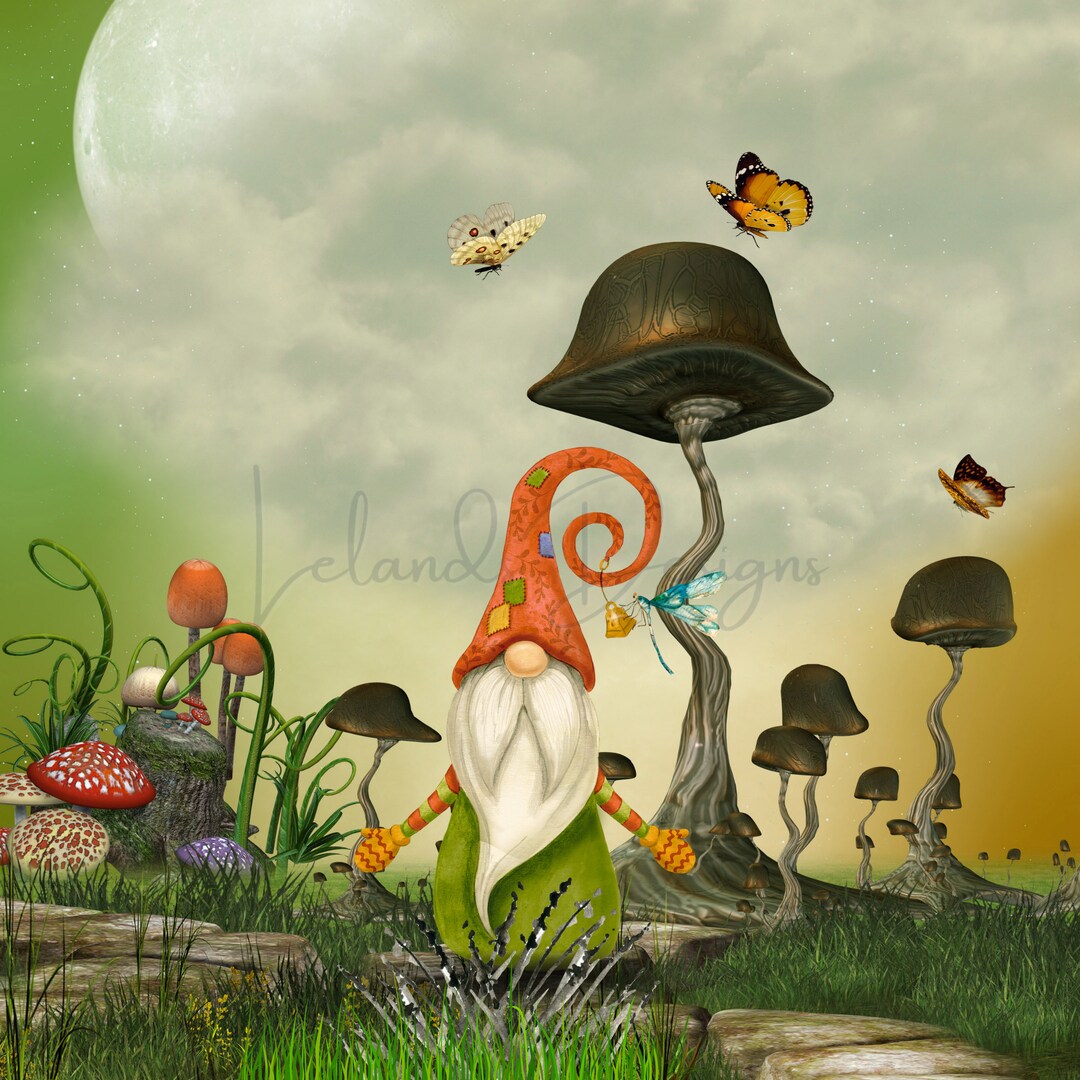 Gnome as the Wizard PNG & SVG Watercolor Wizard Gnome Art Gnome Clipart ...