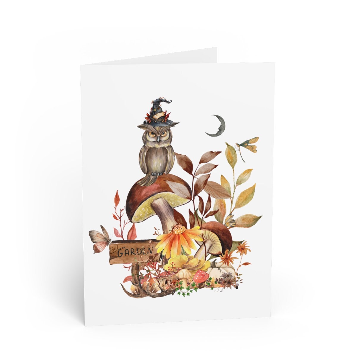 Fall Mushroom Garden Owl PNG Digital Download Wizard Owl Halloween ...
