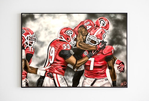 Go Dawgs UGA Football Print - Etsy