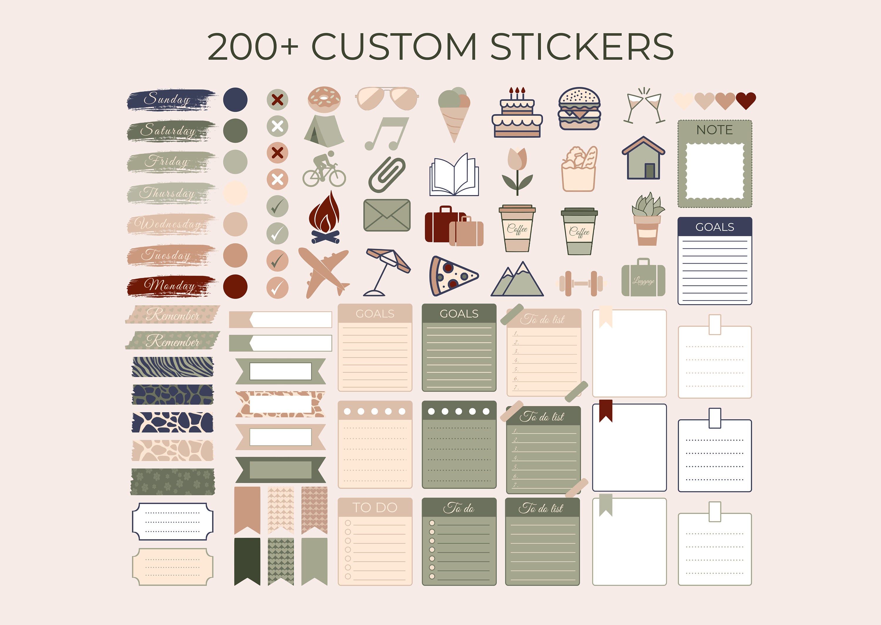 Digital Stickers, Handmade Stickers, Stickers for Digital Planners ...