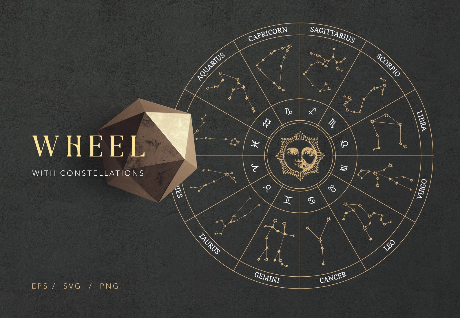 Zodiac SVG Zodiac Wheel SVG Astrology Wheel Constellations - Etsy