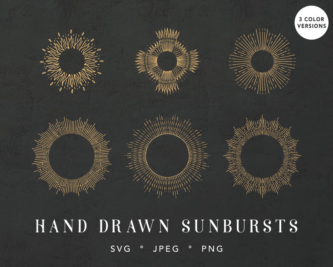 Sunburst Png, Sunburst Clipart Svg, Sun Ray Svg, Vintage Sunbursts ...