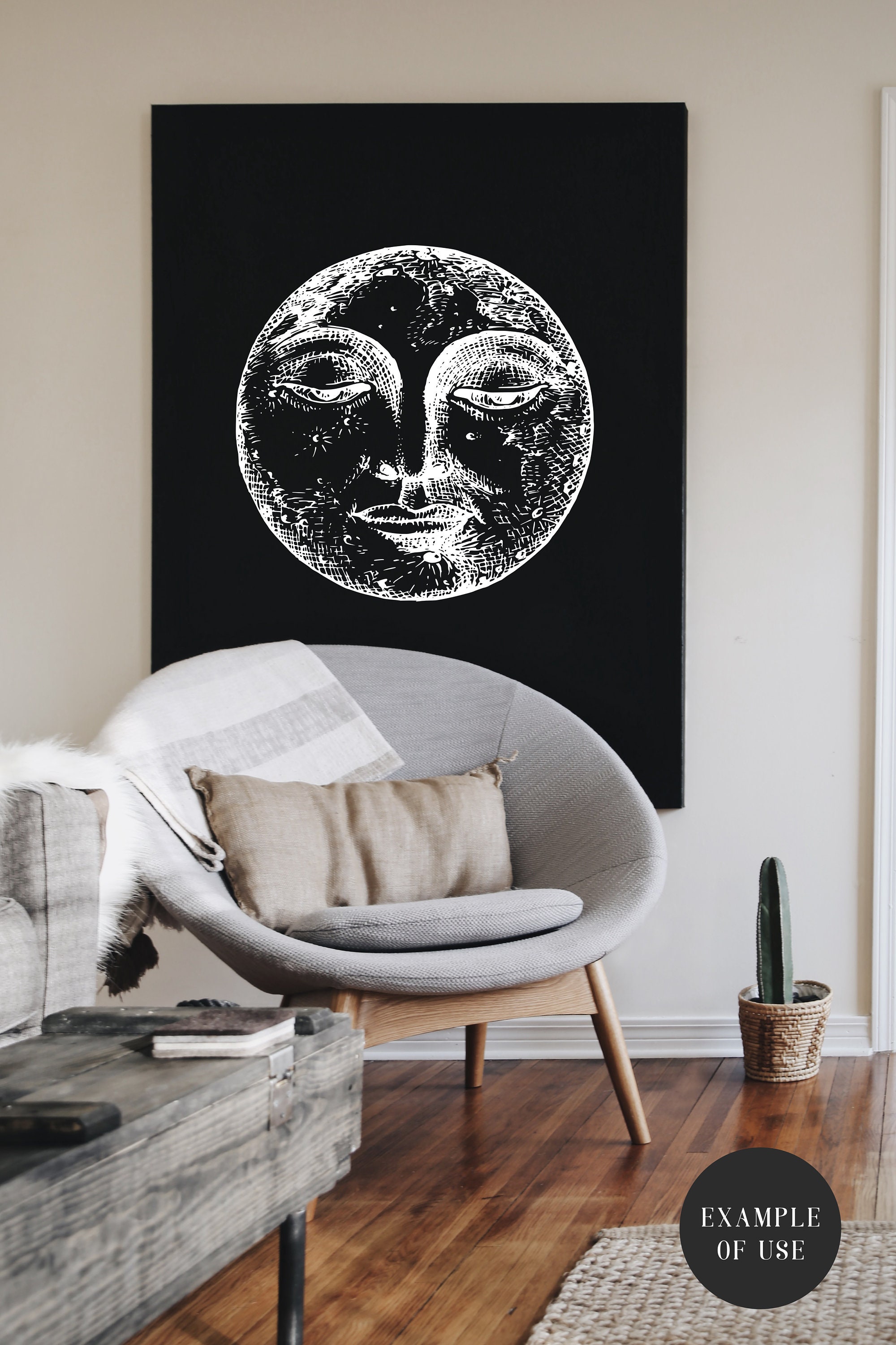 Moon SVG, Celestial Svg, Moon Face, Moonface, File for Cricut, Mystical ...