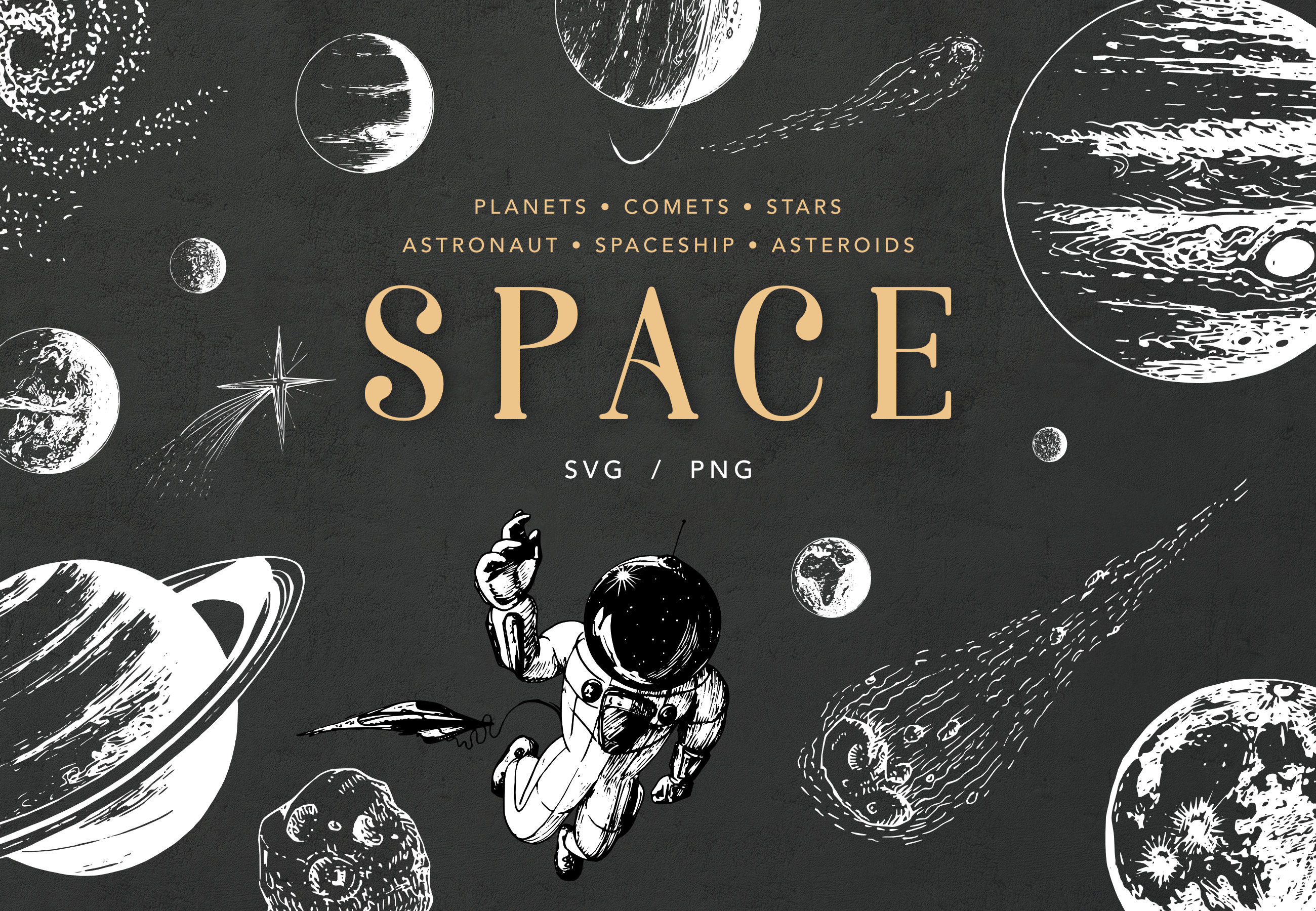 Planets PNG, SVG, Cricut Cut Files, Silhouette Files, Space Art, Solar ...