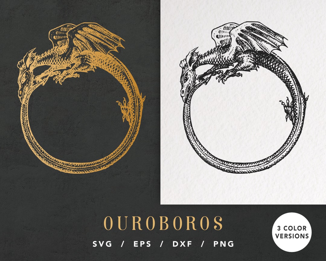 Ouroboros Tattoo, Snake Biting It's Tail, Ouroboros Svg, Ouroboros Png ...