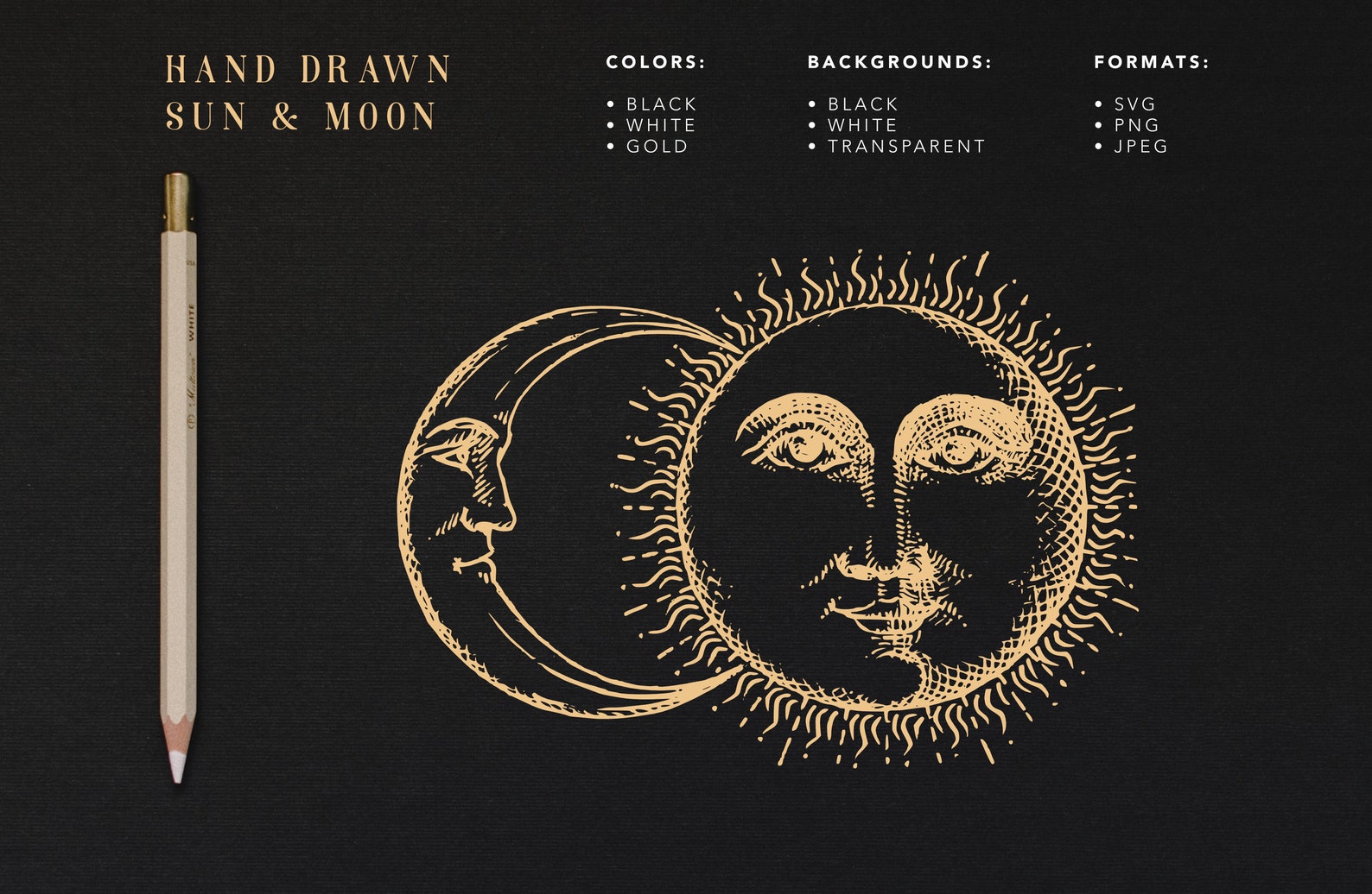Sun and Moon Svg, Celestial Svg, Sun and Moon Face, Eclipse SVG ...