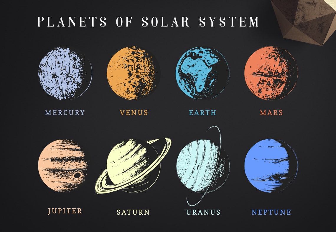 Planets PNG, SVG, Cricut Cut Files, Silhouette Files, Space Art, Solar ...