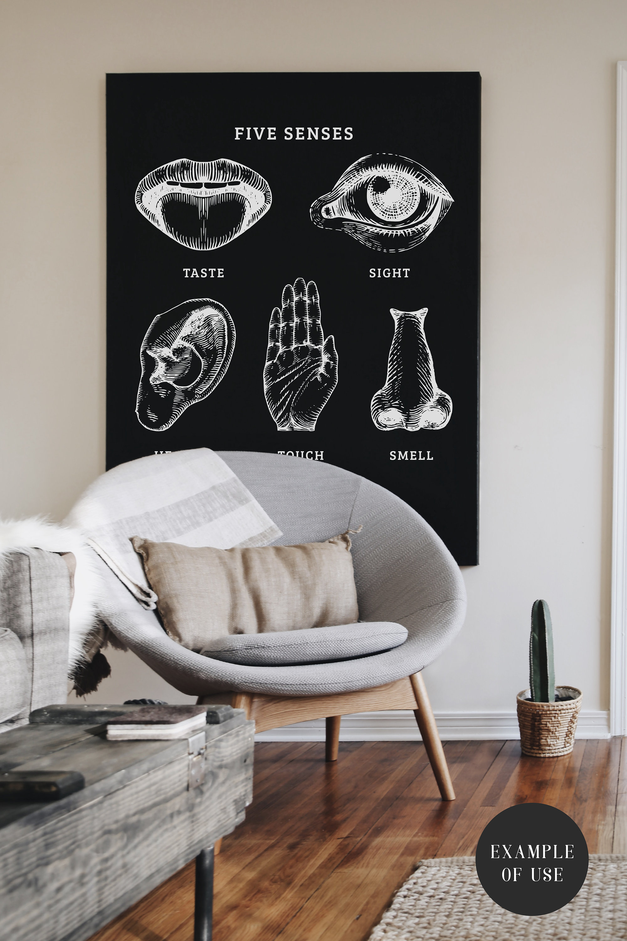 5 Senses Art Print, 5 Senses Tags, Five Senses Printables, Five Senses ...