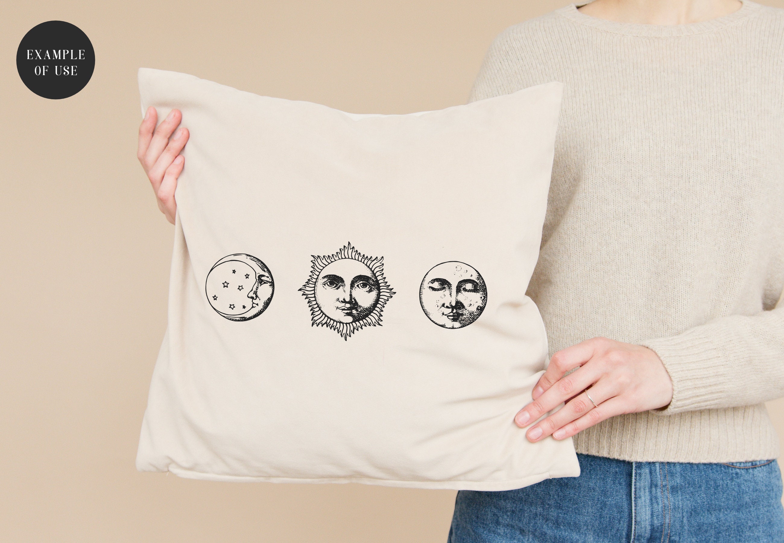 Sun and Moon SVG | Sun Moon Art | Moon Face Svg | Sun, Crescent, Moon ...