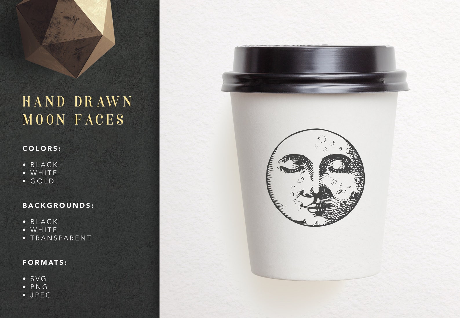 Moon SVG, Celestial Svg, Moon Face, Moonface, File for Cricut, Mystical ...
