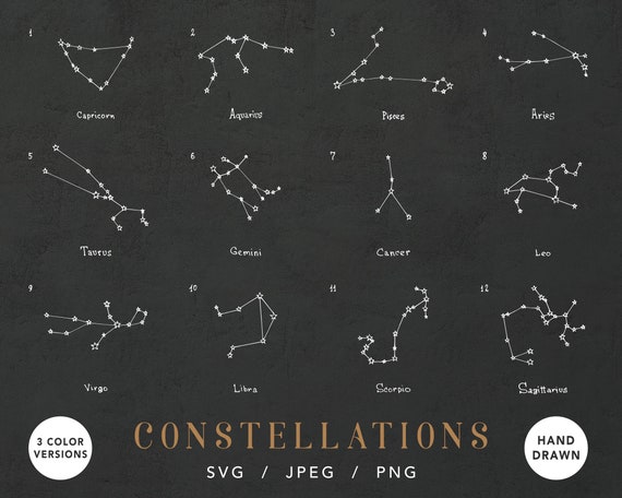 Constellations Png Constellation Svg Zodiac Constellation - Etsy