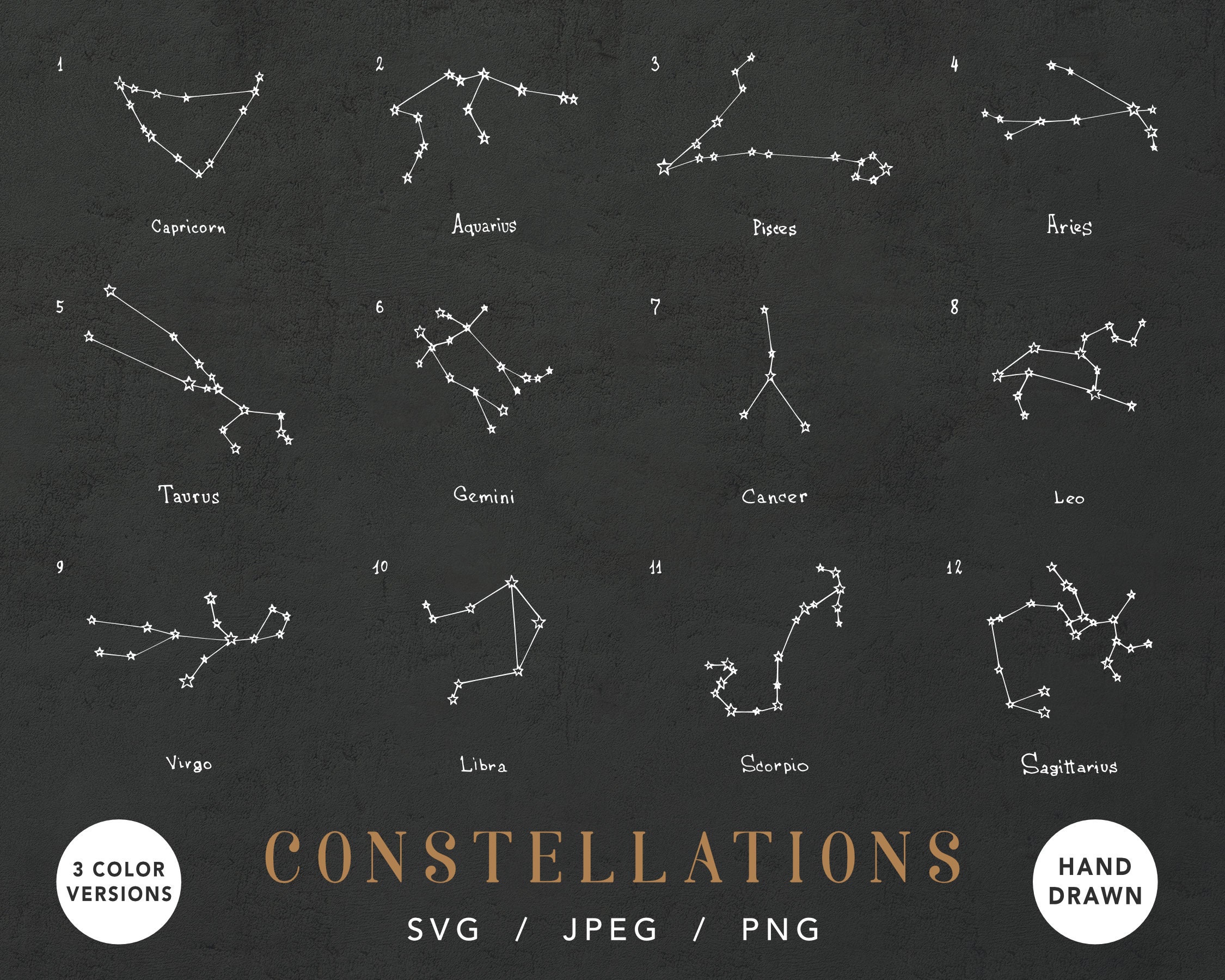 Constellations Png Constellation Svg Zodiac Constellation Cricut File ...